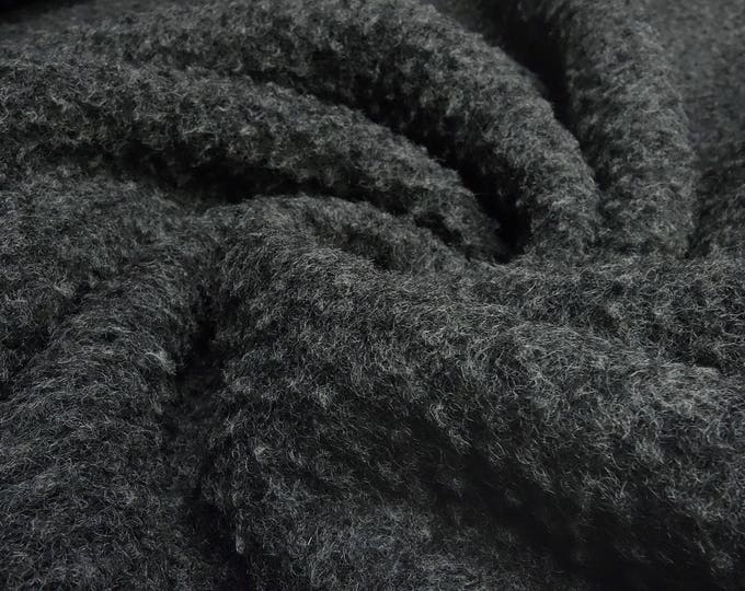 Stoff Ital. Kochwolle gekochte Wolle mit feinen Noppen Design uni grau ...