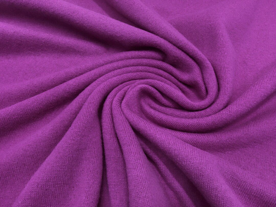 Fabric Italian Knit Fabric 100% Merino Wool Plain Orchid Fuchsia Merino ...