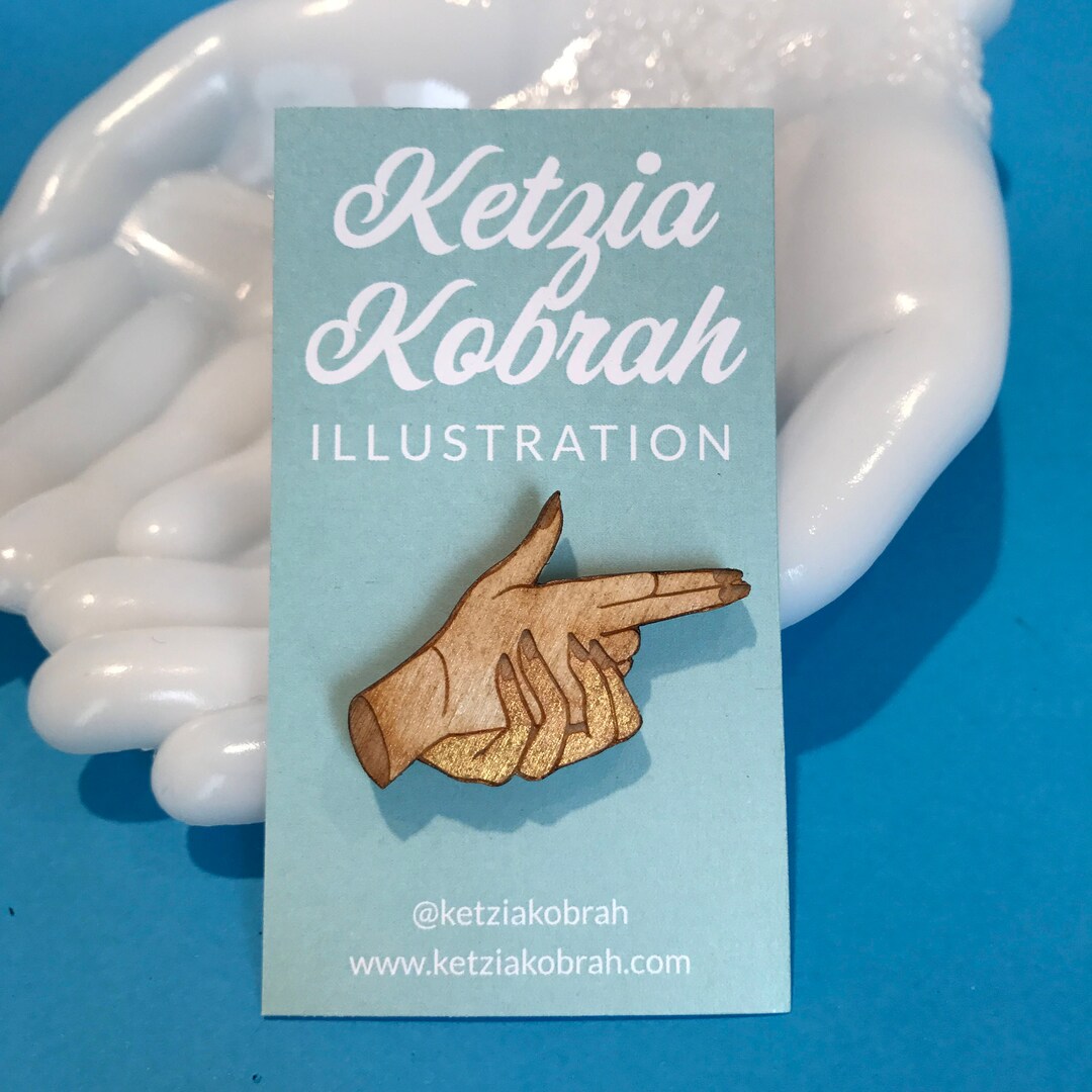 Finger Guns, Hand-painted Laser Cut Wooden Pin - Etsy