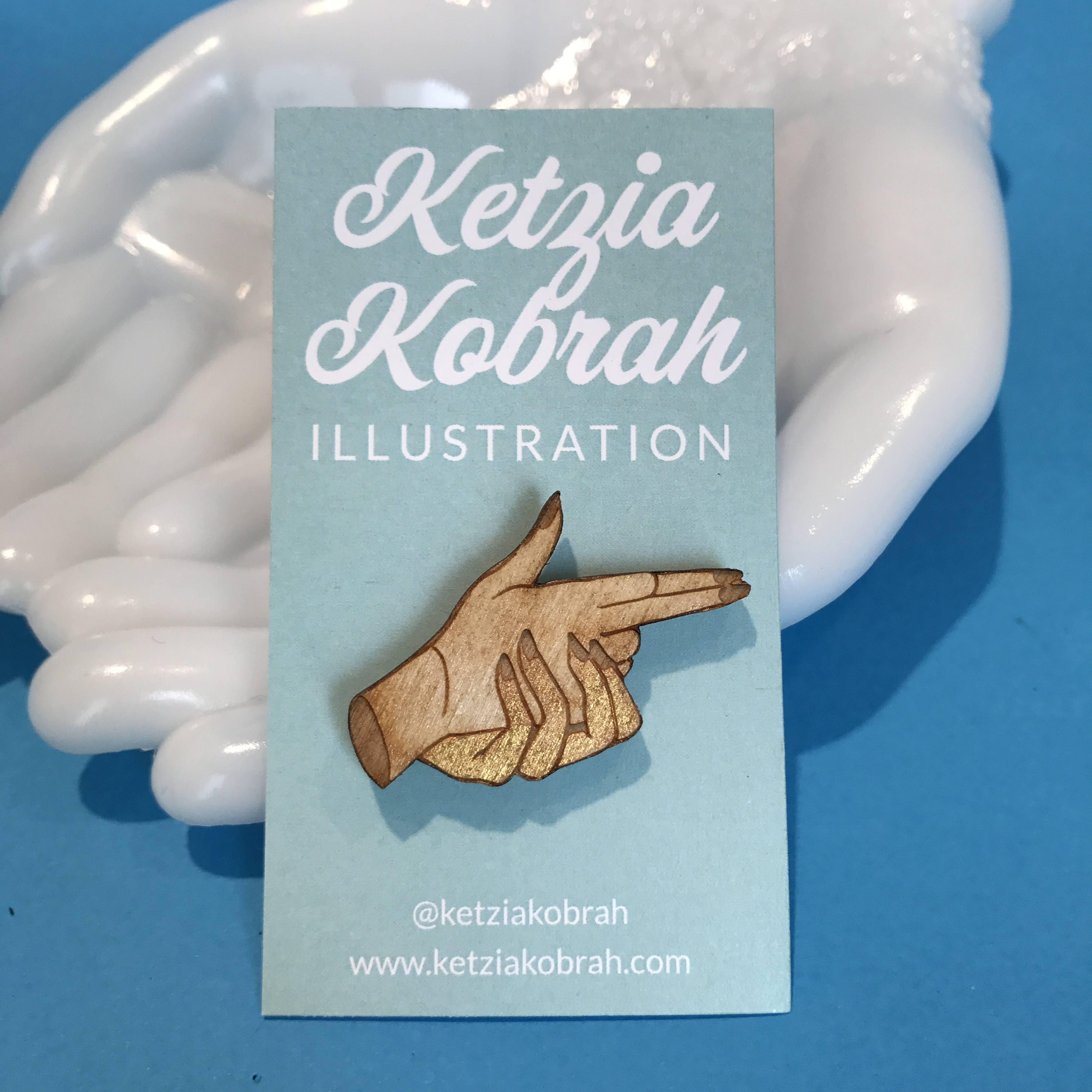 Finger Guns Hand-painted Laser Cut Wooden Pin - Etsy