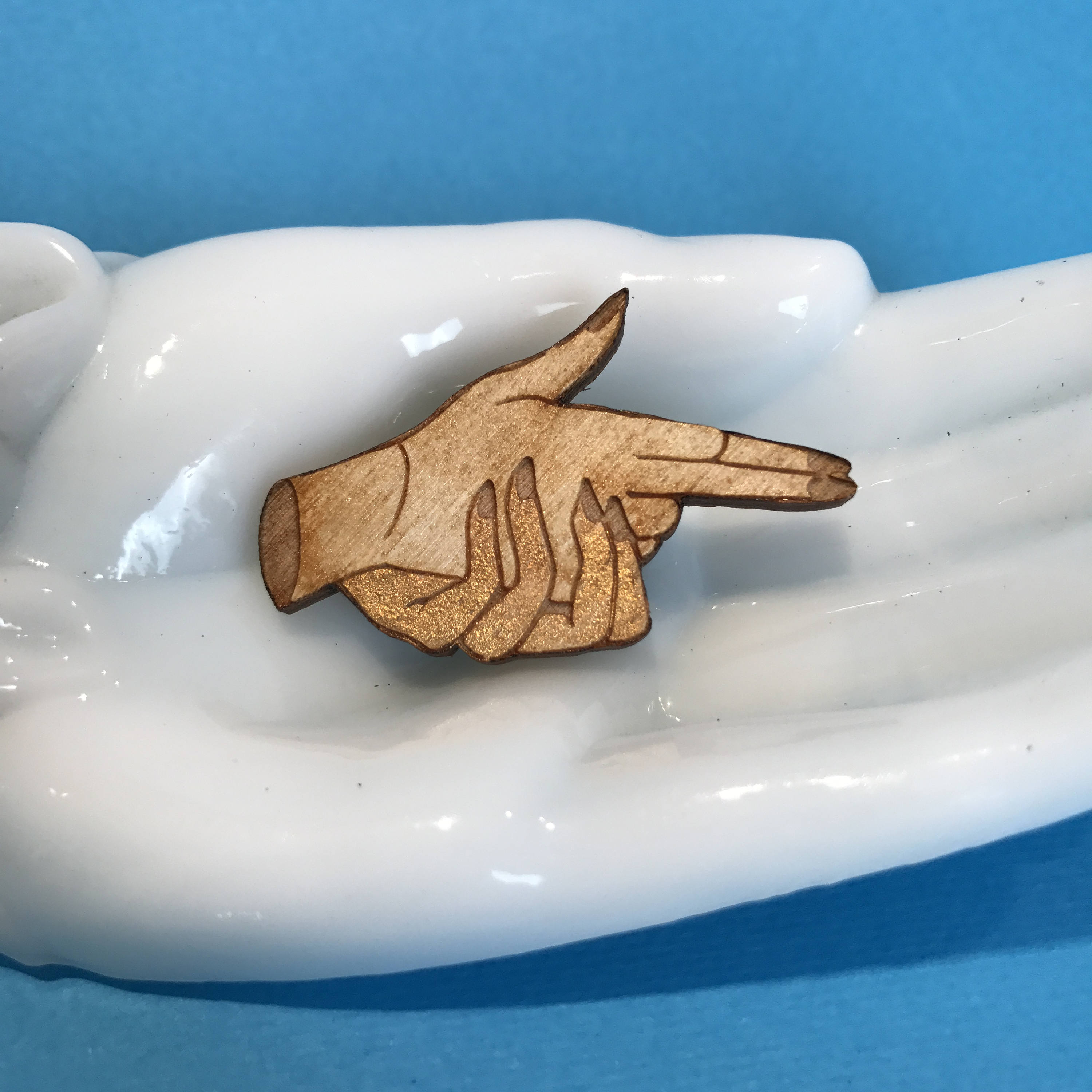 Finger Guns Hand-painted Laser Cut Wooden Pin - Etsy