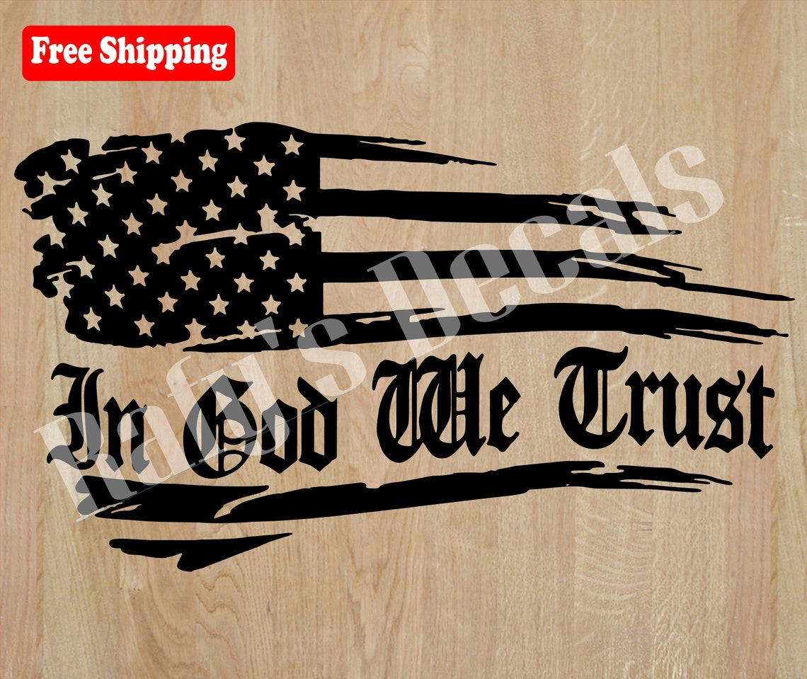 In God We Trust United States Flag Vinyl Decal Car Window - Etsy