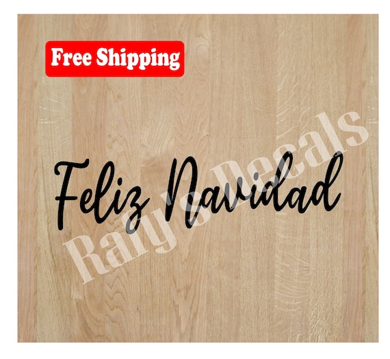 Feliz Navidad Vinyl Decal Laptop Decal Car Decal yet Decal - Etsy