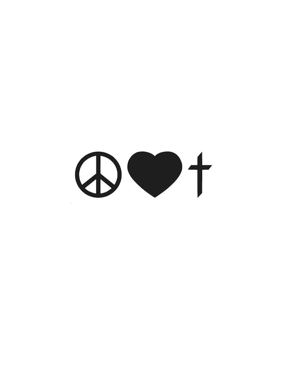 PEACE LOVE FAITH Vinyl Decal Sticker Crucifix Religious God - Etsy