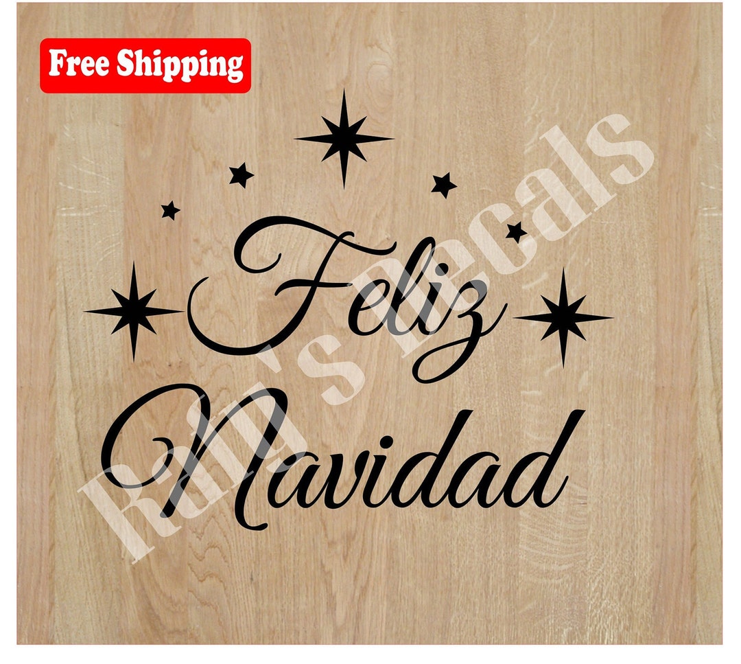 Feliz Navidad Vinyl Decal, Religious Christmas Decor - Etsy