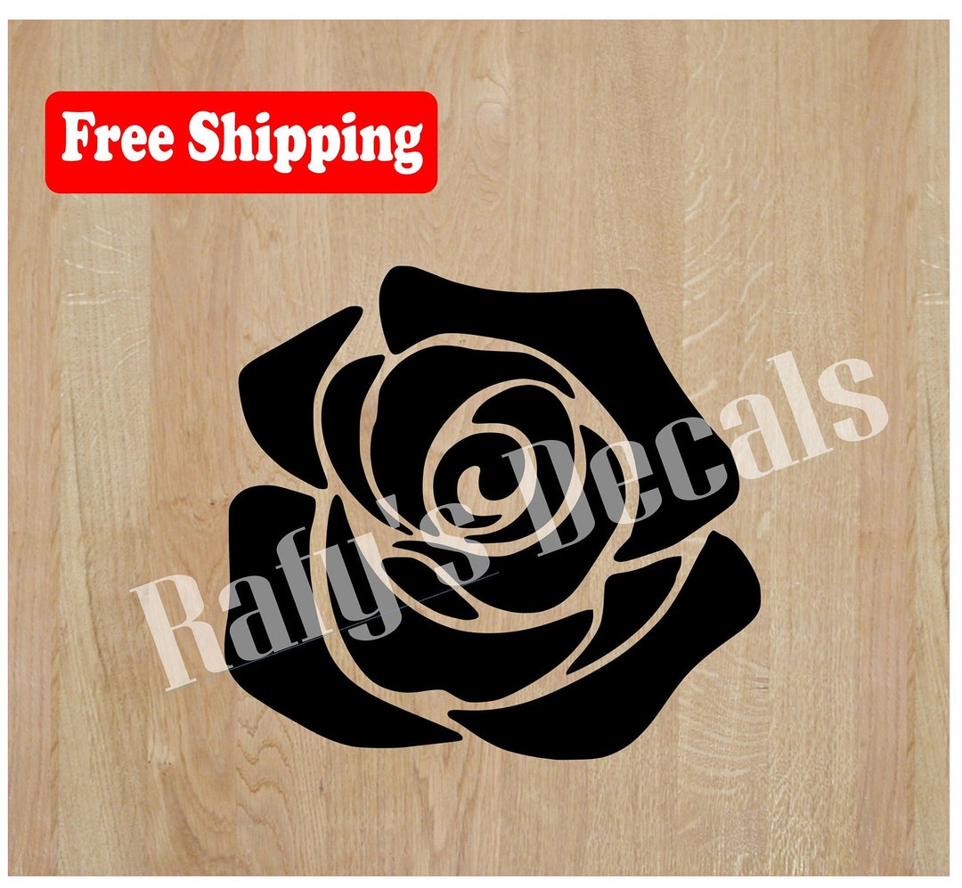 Rose Flower Vinyl Decal Sticker, Tropical Flower, Car Window, Laptop ...