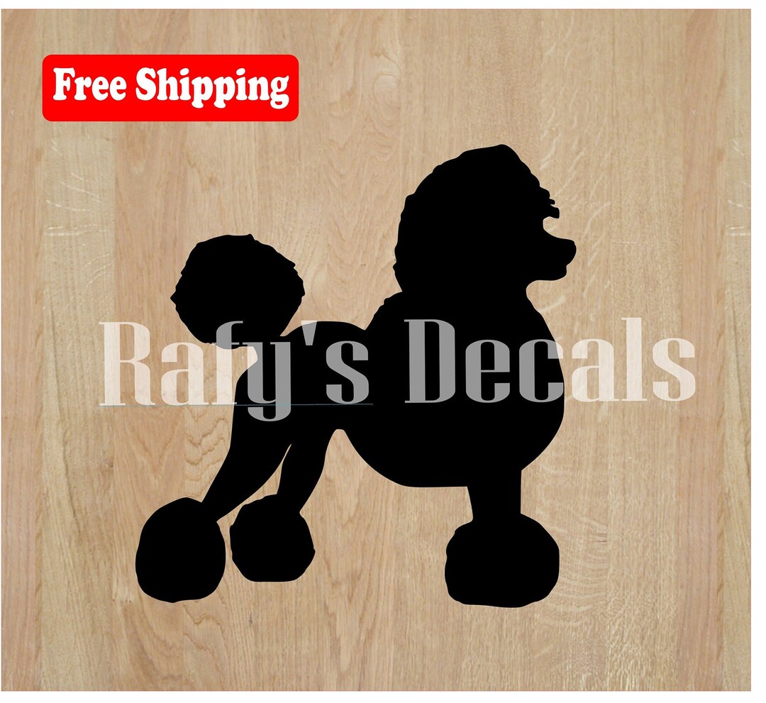 Poodle Vinyl Decal Sticker Dog Breed Puppy Choose Color FREE Shipping ...