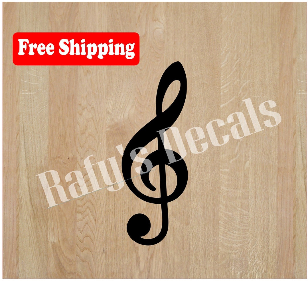 Treble Clef Vinyl Decal: Music Sticker, Laptop Car Window Decor - Etsy