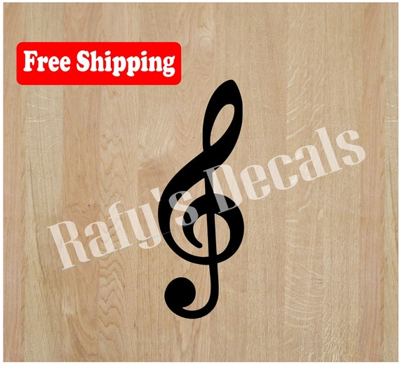 TREBLE CLEF VINYL Decal Sticker Music Choose Size and Color - Etsy
