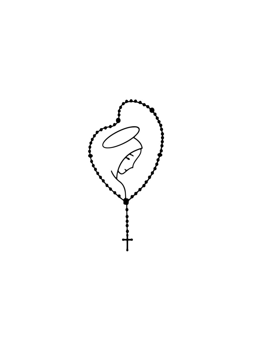 Rosary Vinyl Decal Sticker MARY Religious God Jesus Priest Choose Color ...