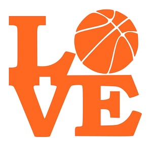 LOVE BASKETBALL Vinyl Decal Sticker Laptop Window Car Truck Choose ...