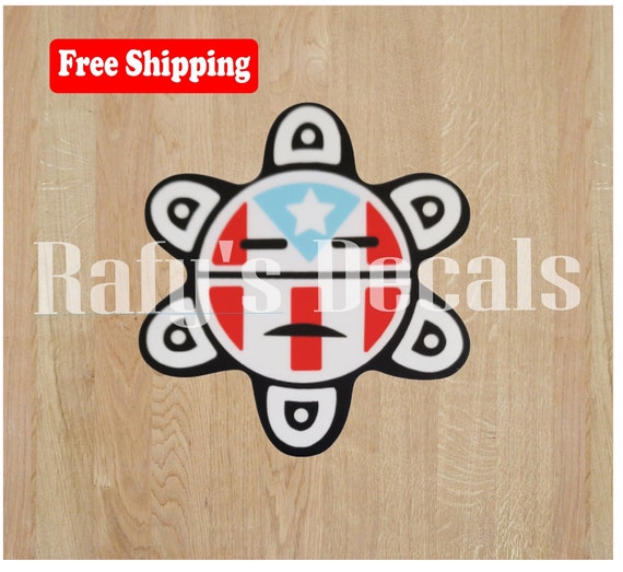 Sol Taino Sun Puerto Rico Flag Logo Waterproof Vinyl Decal - Etsy