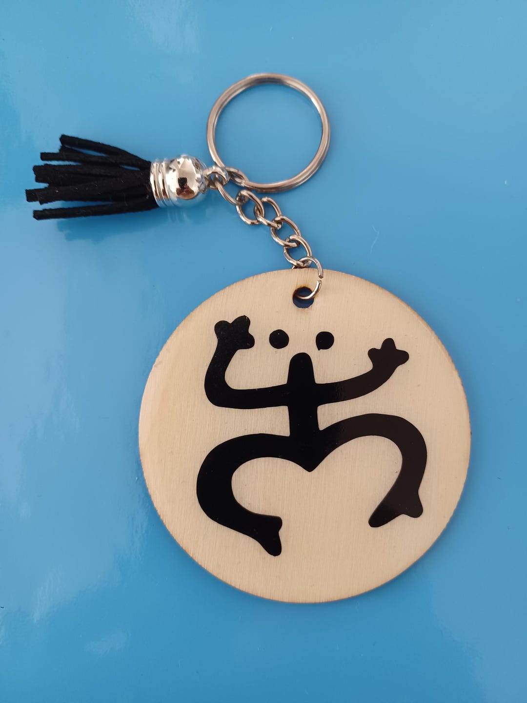 Coqui Taino Frog Wood Keychain With Tassel, Purse Charm, Backpack Tag ...