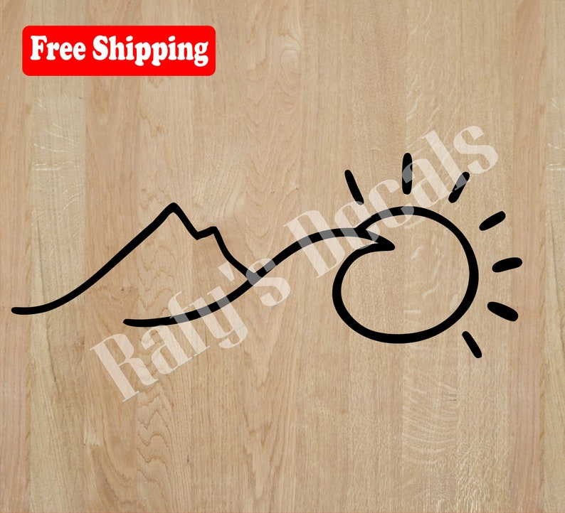 Mountain Ocean Wave Sun Vinyl Decal Sticker iPhone Ipod Tablet Car ...