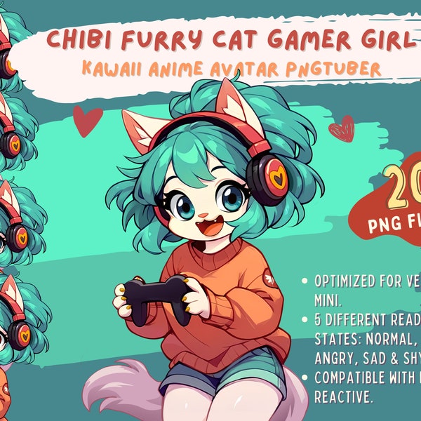 Orange Cat Girl Vtuber - Etsy