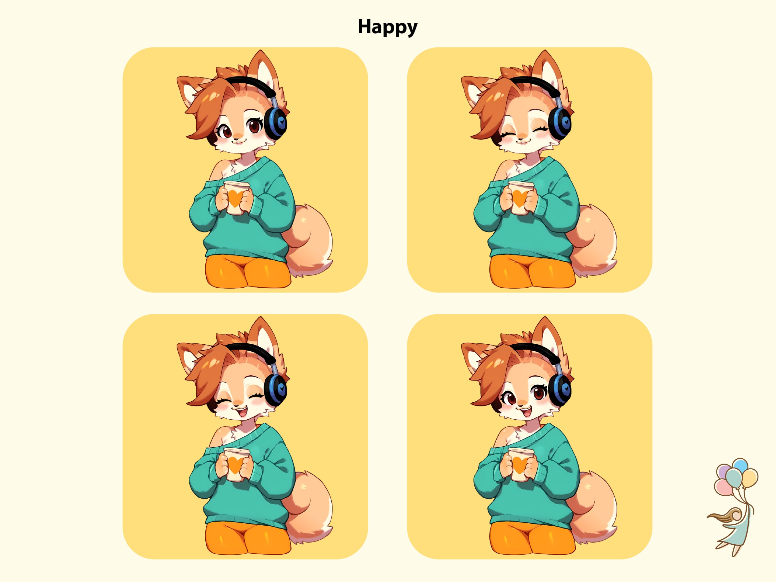 Cute Cartoon Anthro Gamer Girl Shiba Inu Dog Pngtuber | Chibi Gaming ...