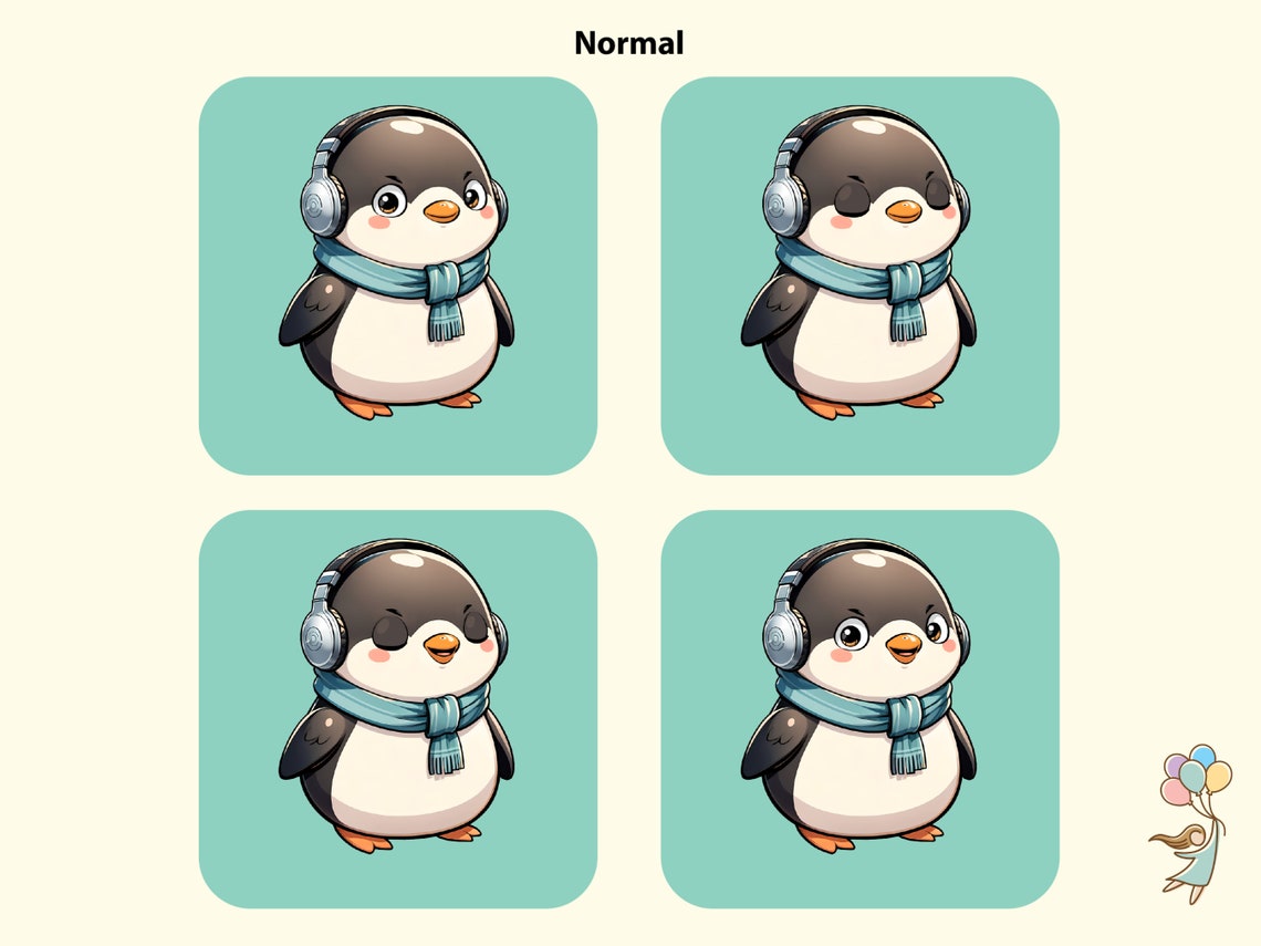 Anime Chibi Chubby Gamer Penguin Pngtuber Kawaii Winter Gaming Vtuber ...