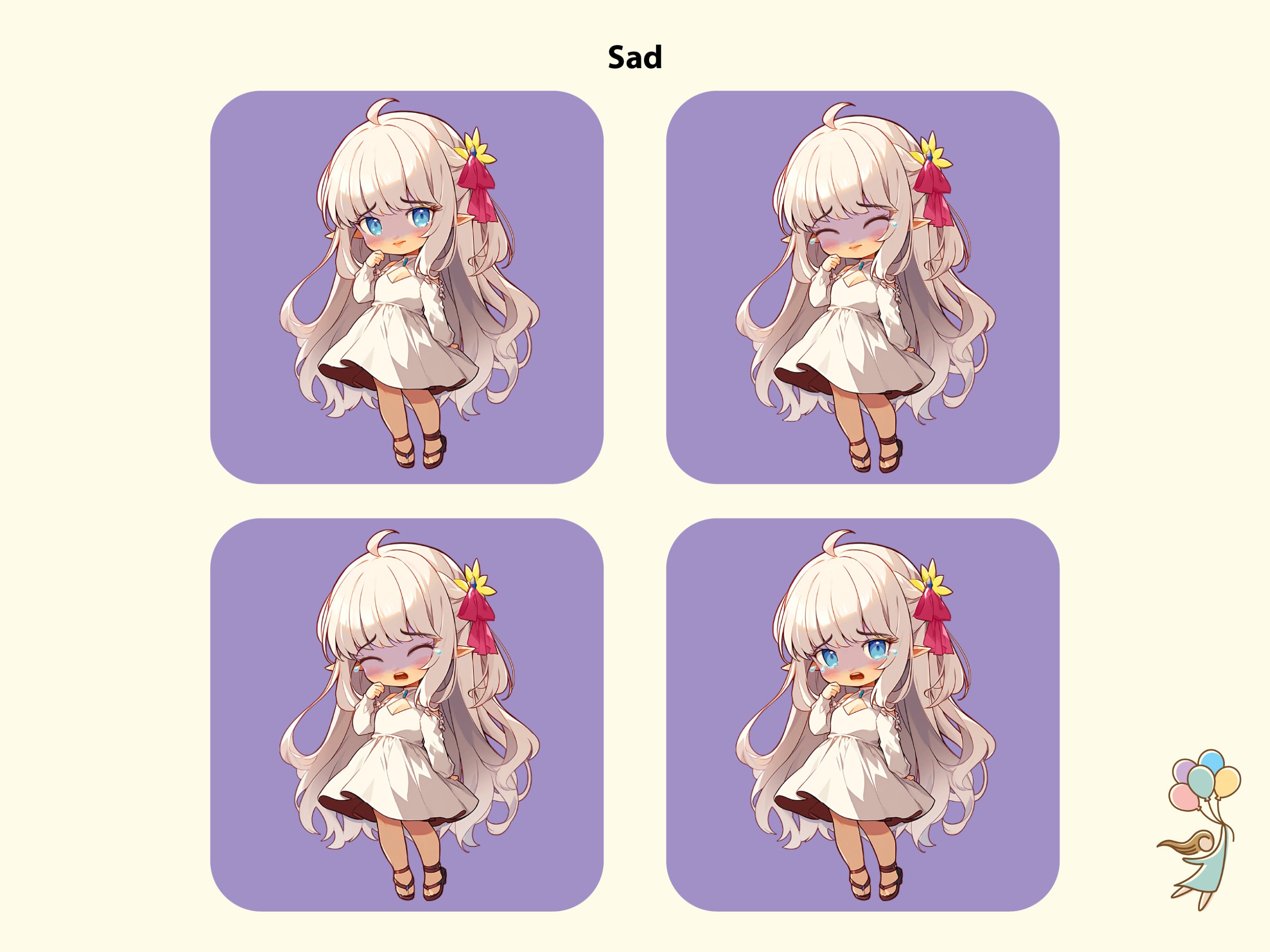 Kawaii Anime Chibi Elf Princess Pngtuber | Cute Ready Gaming Vtuber ...