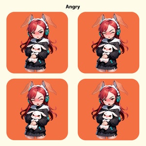 Anime Chibi Bunny Gamer Girl Pngtuber Kawaii Rabbit Gaming Vtuber ...