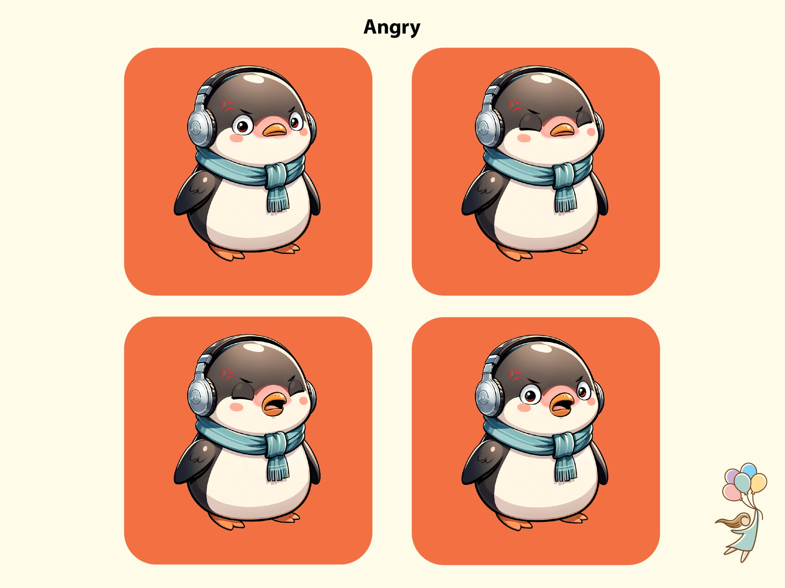 Anime Chibi Chubby Gamer Penguin Pngtuber Kawaii Winter Gaming Vtuber ...