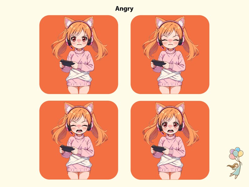 Cute Pink Sweater Cat Gamer Girl Pngtuber Kawaii Avatar for Streaming ...