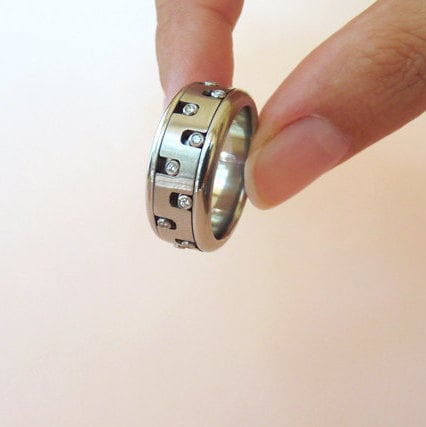 Mens Unique Ring Men's Diamond Spinner Ring Mixed Metal Jewelry ...