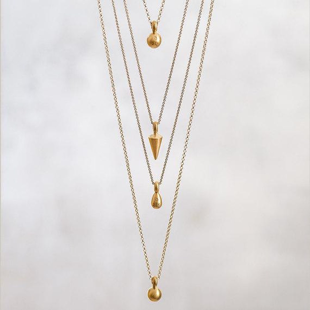 14k Solid Gold Rolo Chain Necklace: Yellow, Rose, White (1.2mm, 45-50cm ...