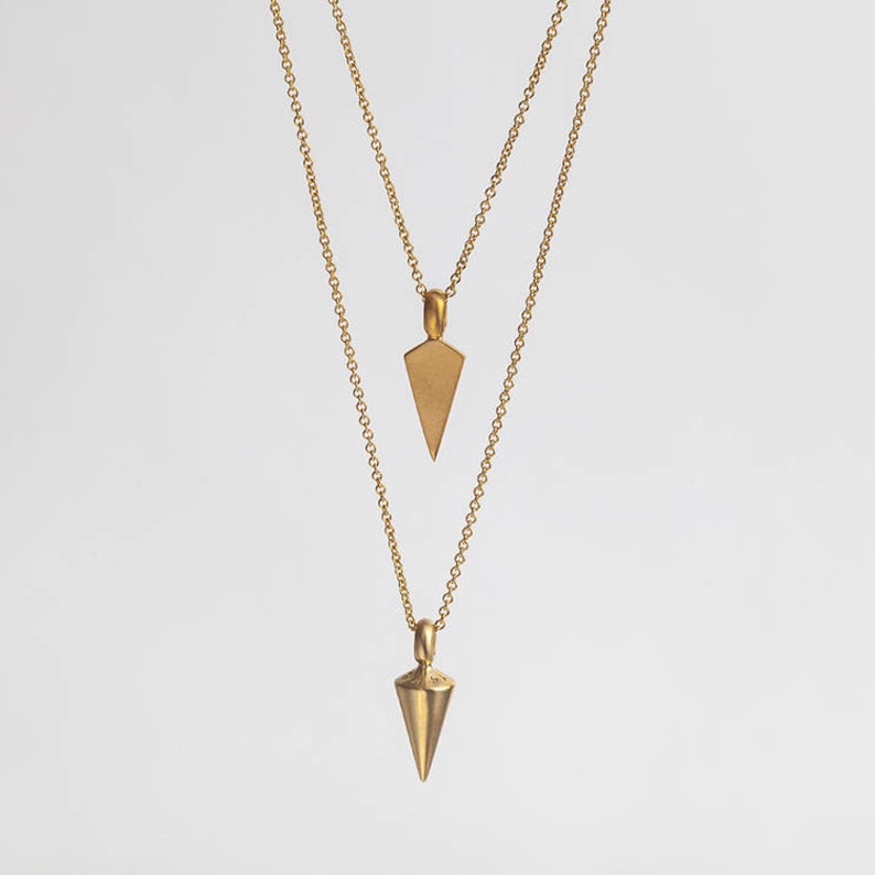 22k Solid Gold Plumb Line Pendant Necklace - Etsy