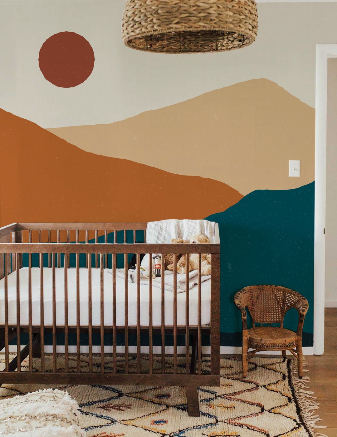 Terracotta Landscape Mural Mural Wallpaper Landscape - Etsy