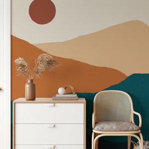 Terracotta Landscape Mural Mural Wallpaper Landscape - Etsy