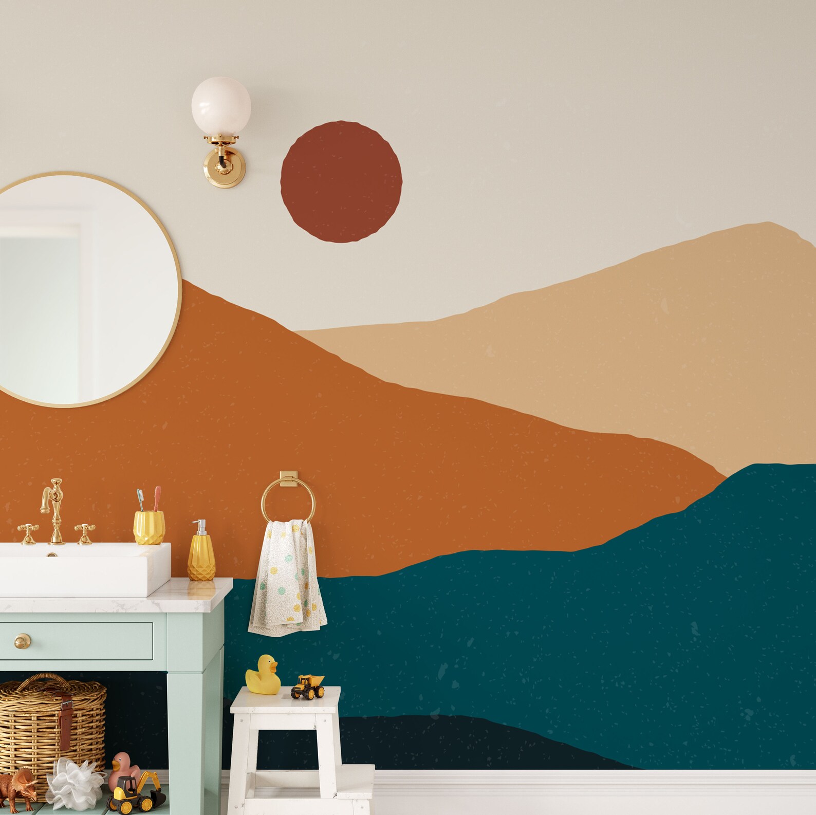 Terracotta Landscape Mural Mural Wallpaper Landscape - Etsy