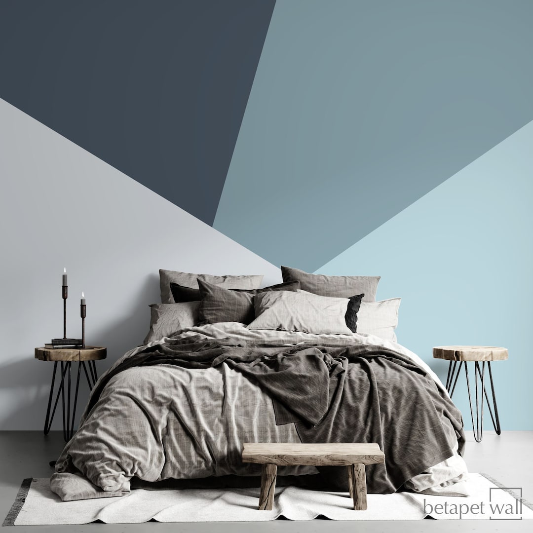 REMOVABLE Blue Colour Block Wallpaper Abstract Solid Color - Etsy