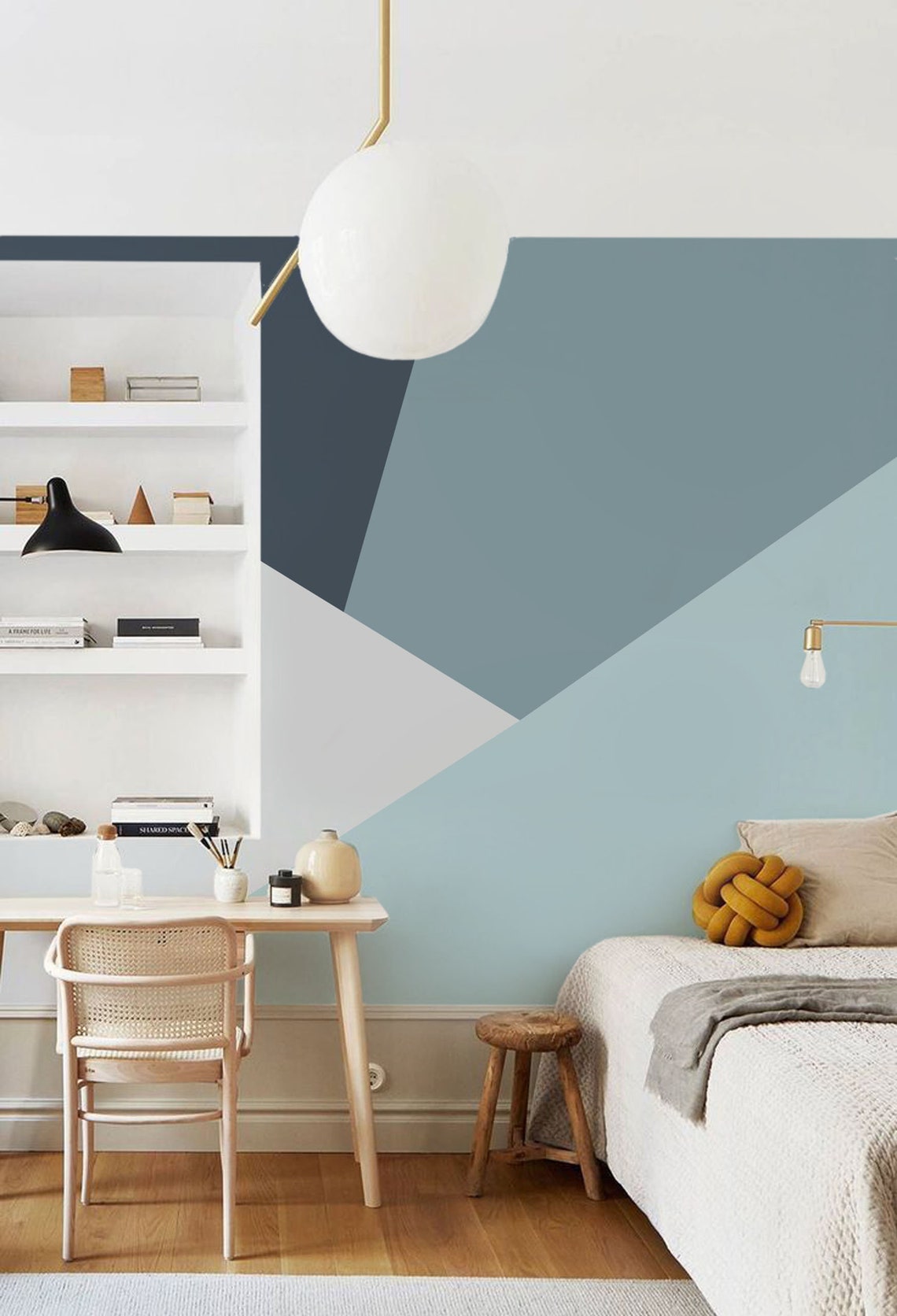 REMOVABLE Blue Colour Block Wallpaper Abstract Solid Color - Etsy