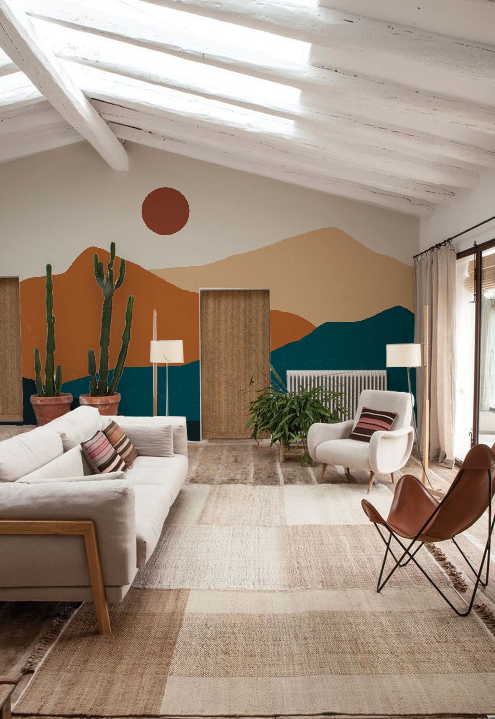 Terracotta Landscape Mural Mural Wallpaper Landscape - Etsy