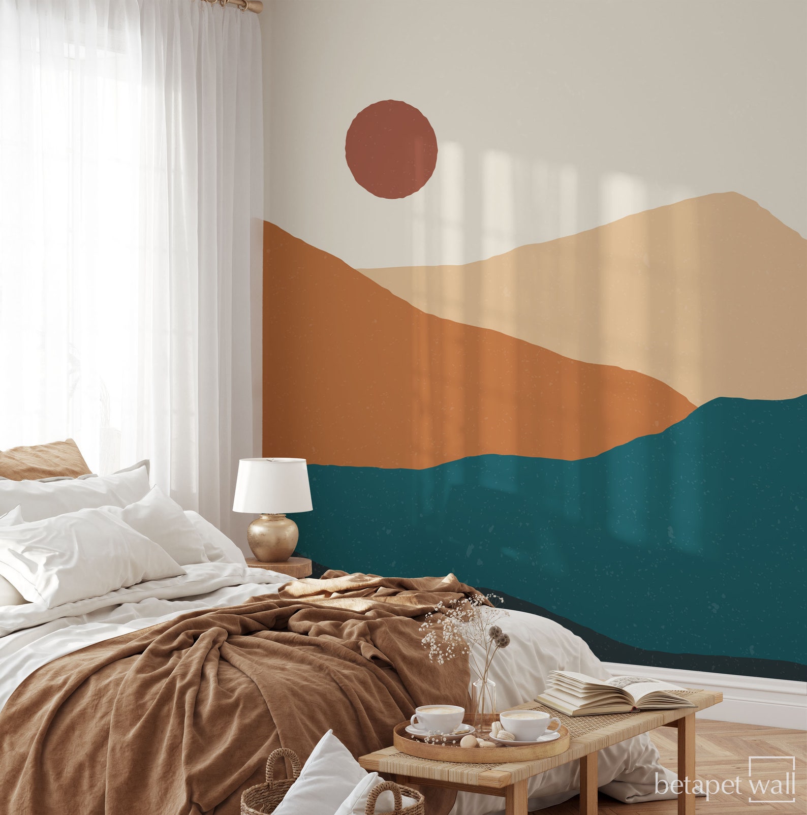 Terracotta Landscape Mural Mural Wallpaper Landscape - Etsy