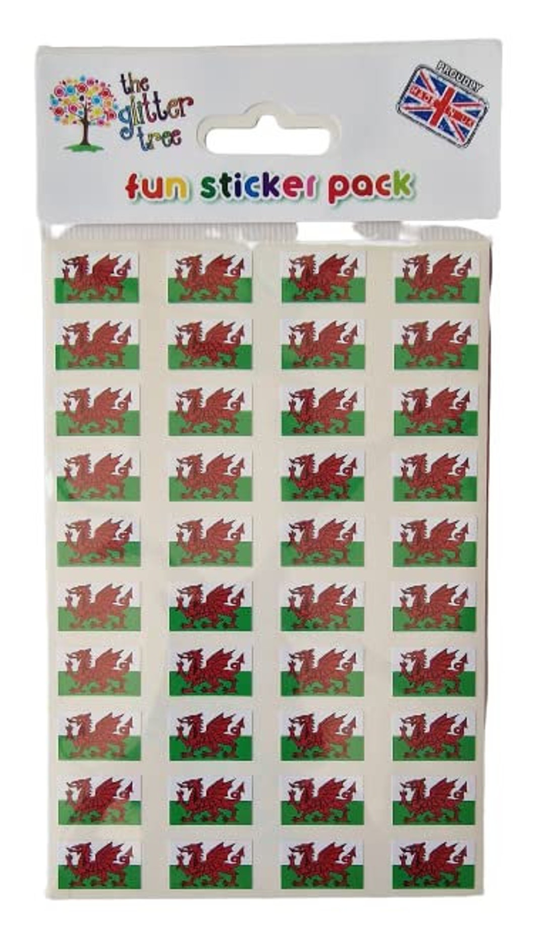 Welsh Dragon Stickers - Pack of 80 - Size 20 X 12mm - Gloss Vinyl ...