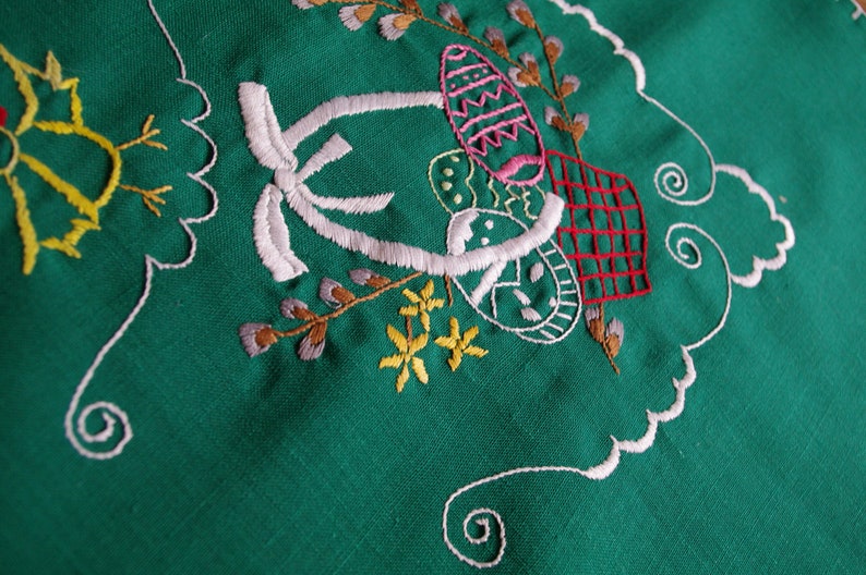 Hand Embroidered Easter Floral Traycloth Polish Table - Etsy