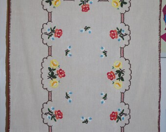Linen Floral Tablecloth Cloth Polish Hand Embroidered With | Etsy