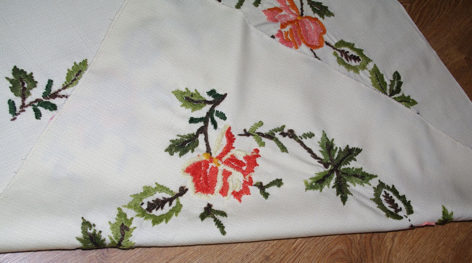 Linen Floral Tablecloth Cloth Polish Hand Embroidered With - Etsy