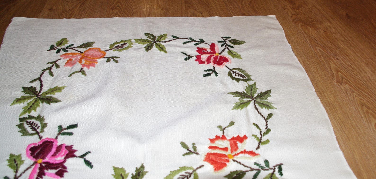 Linen Floral Tablecloth Cloth Polish Hand Embroidered With - Etsy