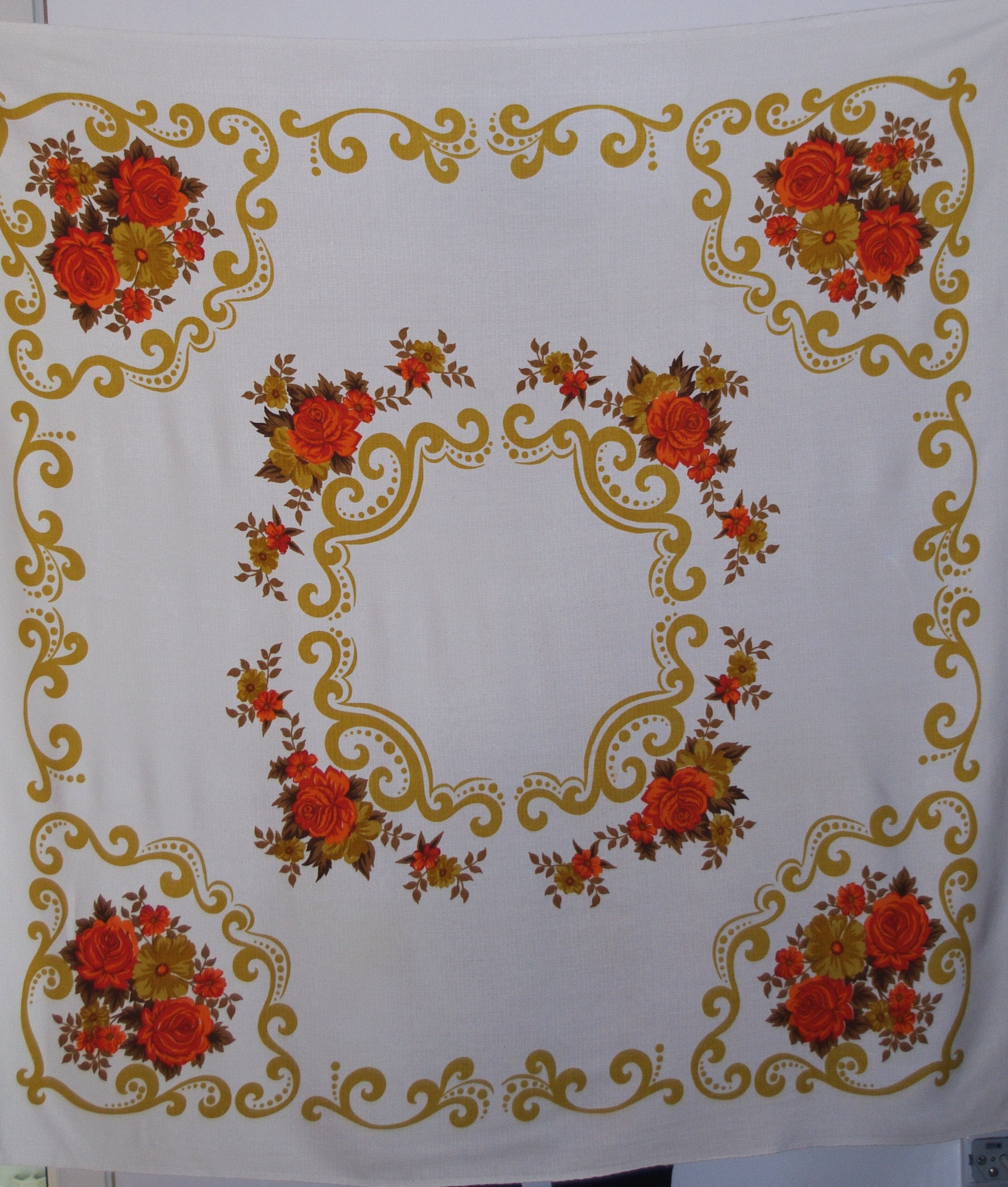 Beautiful Polish Floral Cotton Tablecloth Elegant White Cloth | Etsy