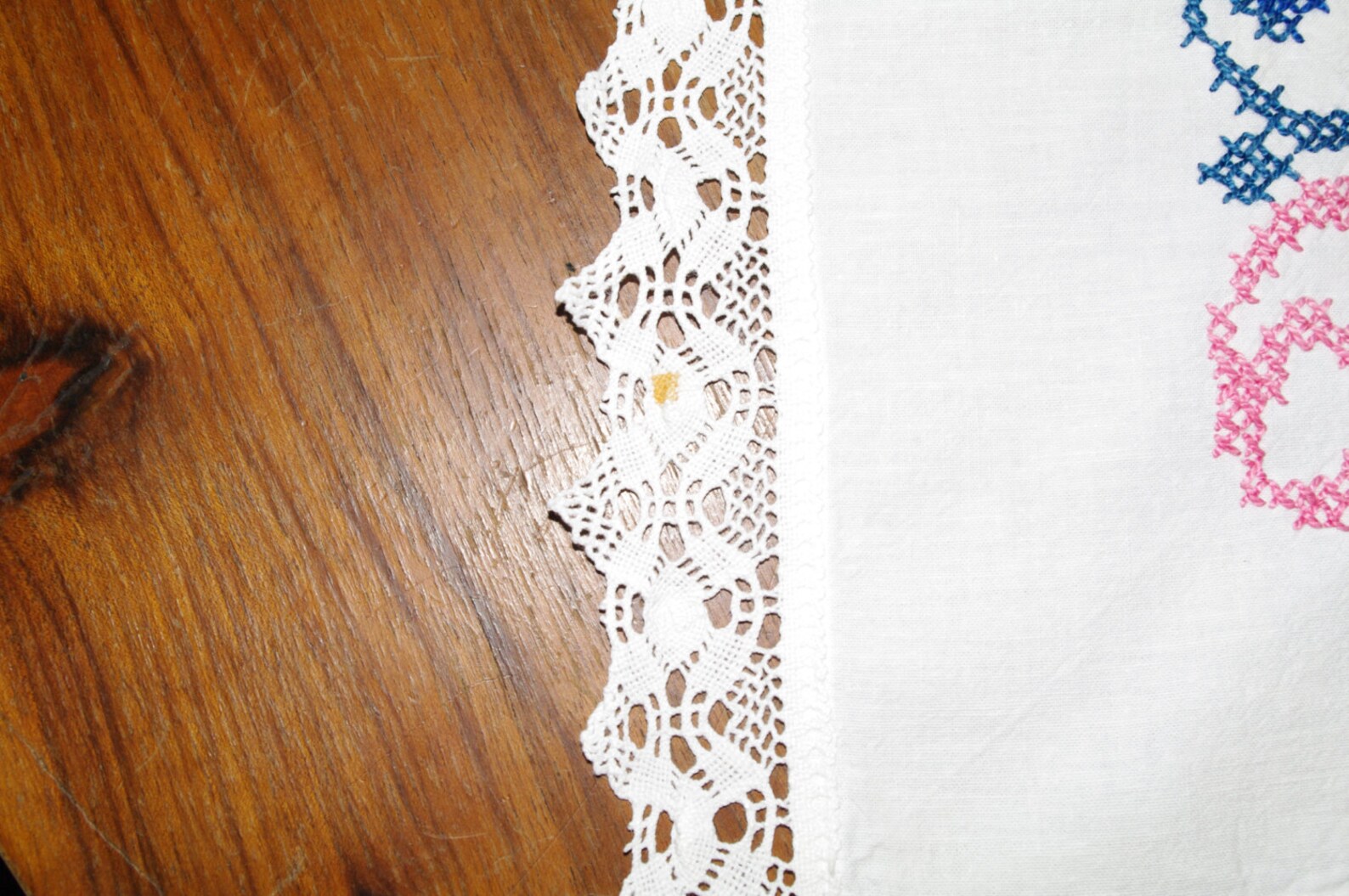 White Hand Embroidered Square Floral Traycloth Vintage | Etsy