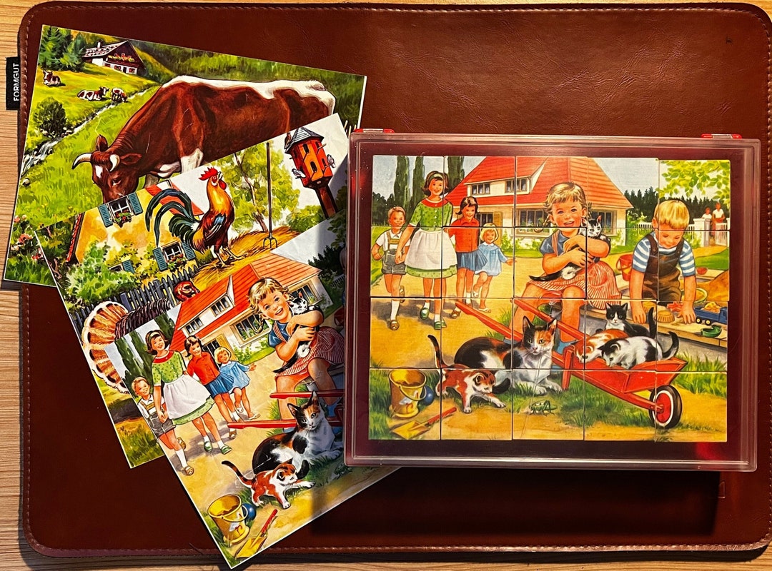 Vintage Simplex Toys Wooden Puzzle / Wooden Puzzle Figures / Retro ...