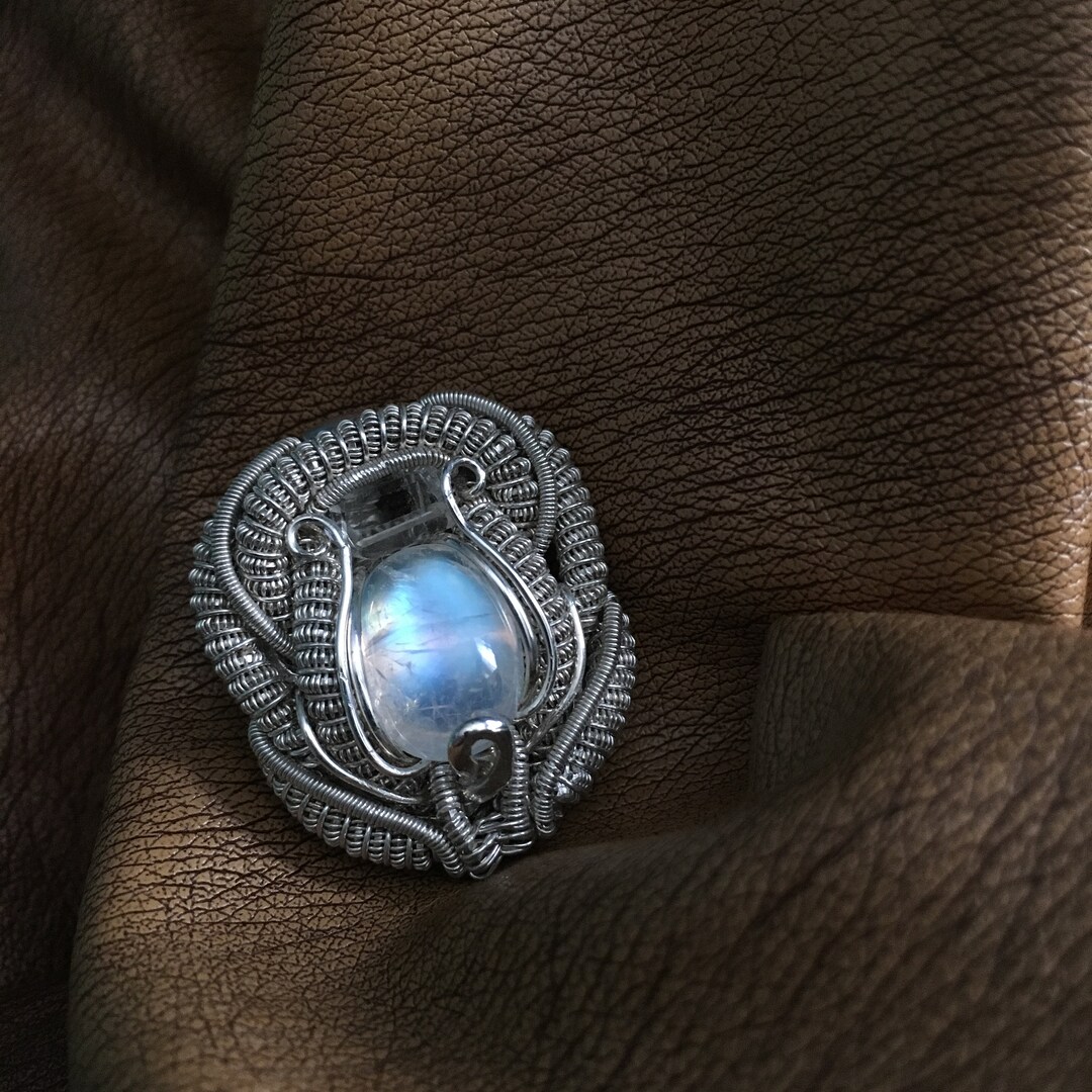 Moonstone and Phenakite Hidden Bail Wire Wrapped Pendant - Etsy