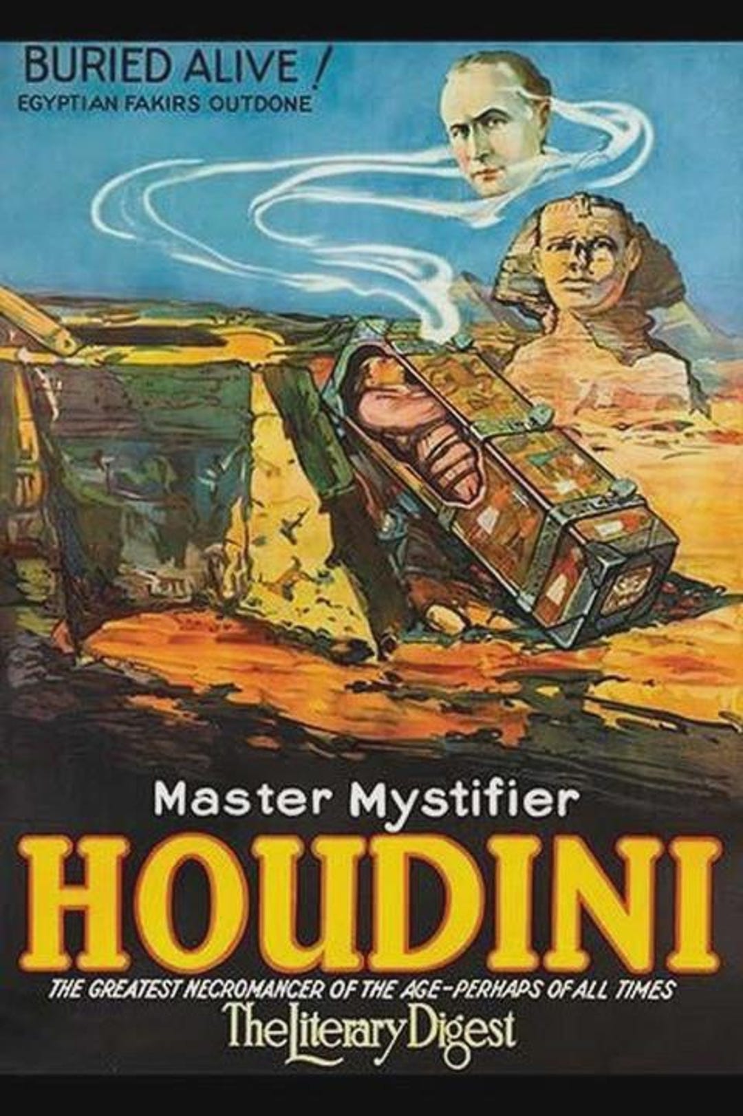 Houdini Buried Alive Poster - Mint 27" X 21" Poster Reproduction - Etsy