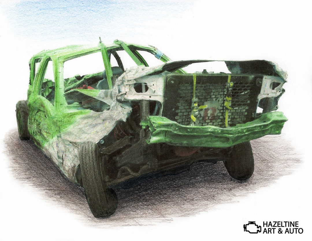 Shaded Demolition Derby Coloring Book - Etsy