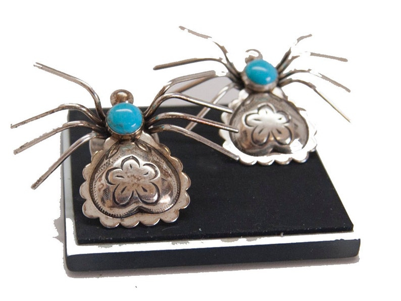 Two Spider Pins With Turquoise Stones - Etsy