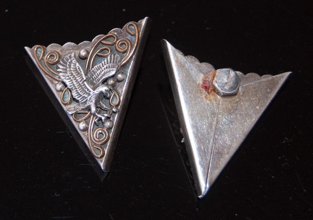 Beautiful Vintage Sterling Silver Eagle Design Collar Ends - Etsy