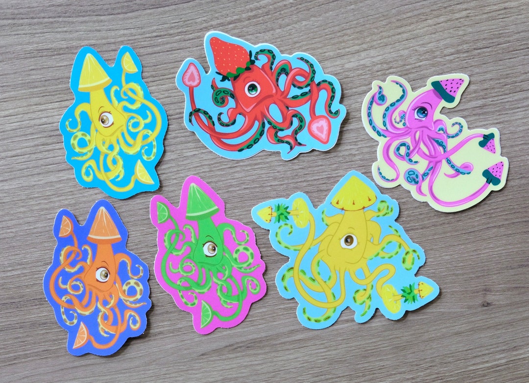 Fruit Squid Sticker - Etsy