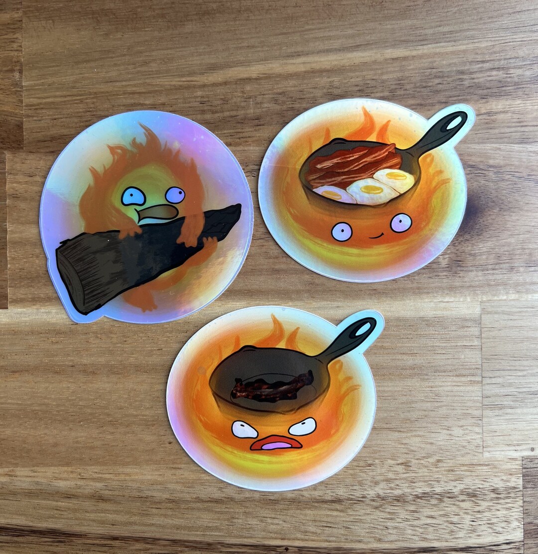 Holographic Fire Demon Stickers - Etsy